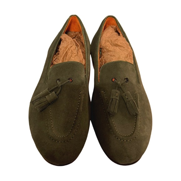 Arthur Sleep | Shoes | Arthur Sleep Tassel Loafers In Olive Green Suede ...